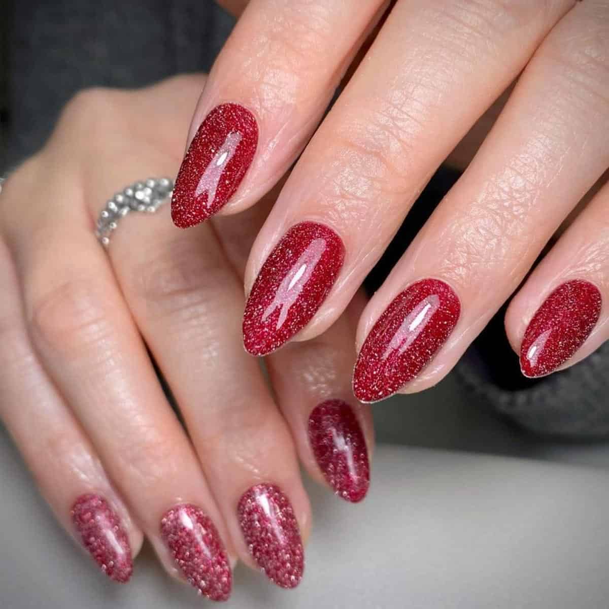 The Greatest Crimson Glitter Nail Designs for the Final Dazzle ...